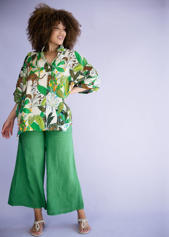 Lacassa Kenza Oversized Linen Top | Green – DonnaDonna.com.au