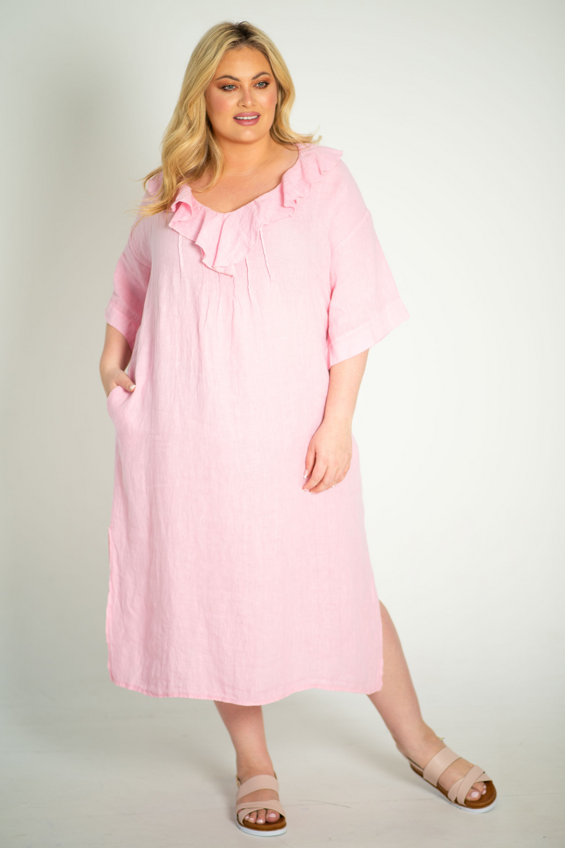 Ruffle Modest Dress – DonnaDonna.com.au