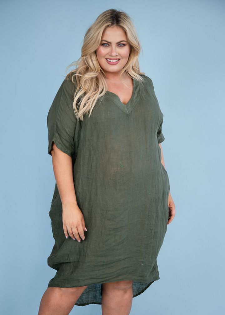 Armali Linen Kaftan | Khaki – DonnaDonna.com.au
