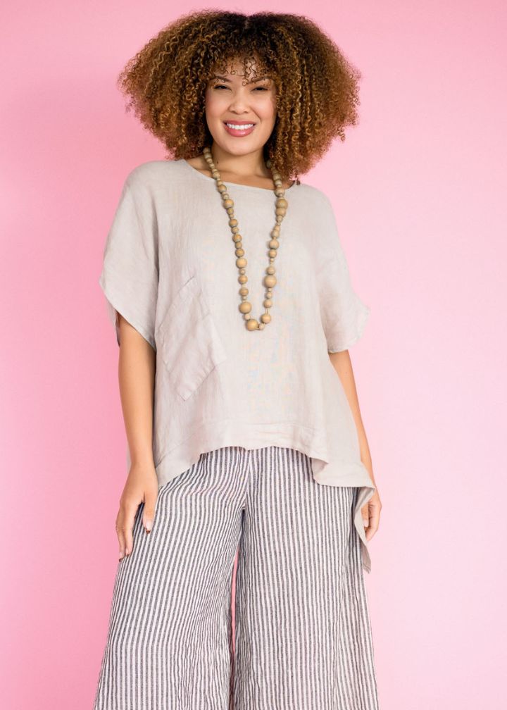 Grana Plus Size Top | Beige – DonnaDonna.com.au