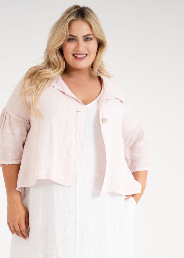 Otto Loose Cropped Jacket | Pink – DonnaDonna.com.au