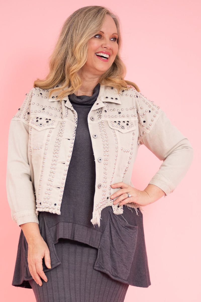 Sass Studded Denim Jacket – DonnaDonna.com.au